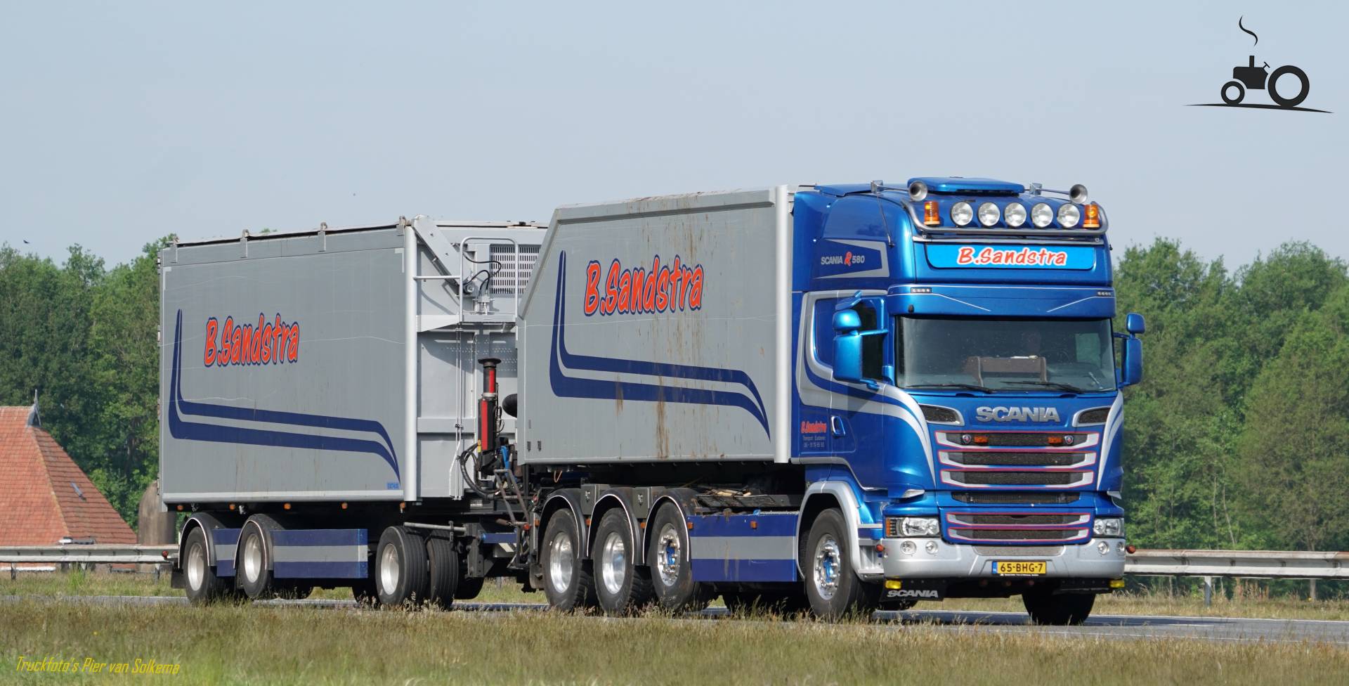 Foto Scania R580 van B. Sandstra Mesthandel, Transport & Opslag bedrijf ...